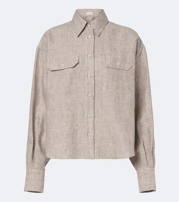 Brunello Cucinelli Linen Shirt - Grey
