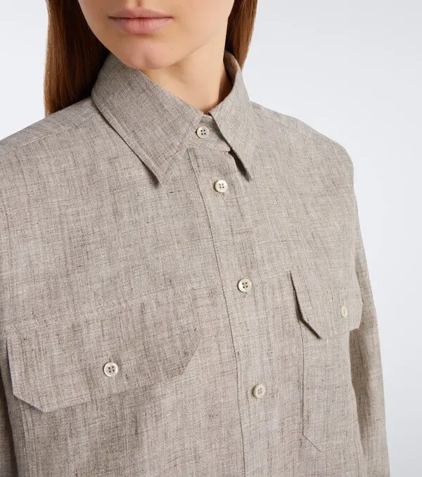 Brunello Cucinelli Linen Shirt - Grey