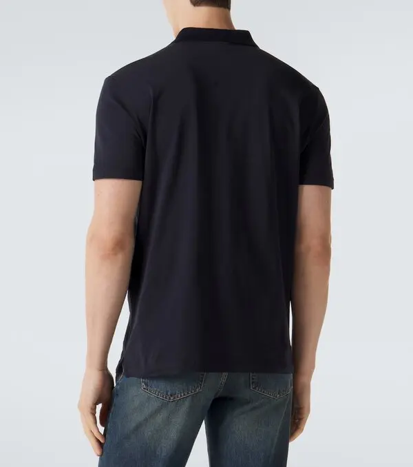Gucci Web Stripe Cotton Jersey Polo Shirt - Blue
