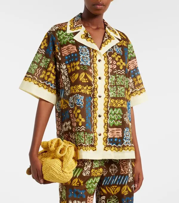 ALEMAIS Minnie Printed Cotton Bowling Shirt