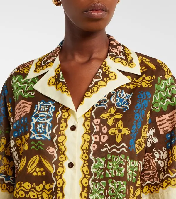 ALEMAIS Minnie Printed Cotton Bowling Shirt