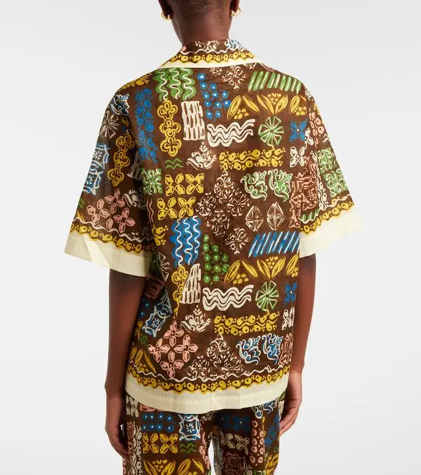 ALEMAIS Minnie Printed Cotton Bowling Shirt