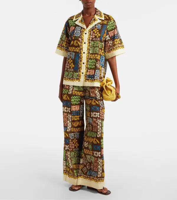 ALEMAIS Minnie Printed Cotton Bowling Shirt