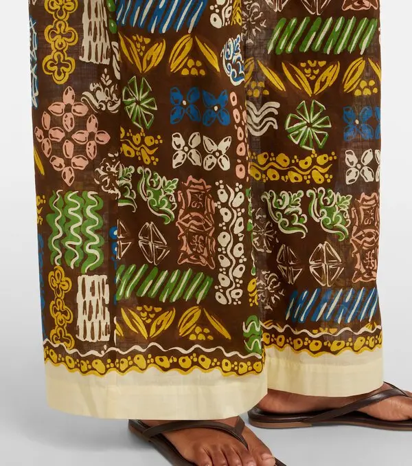 ALEMAIS Minnie Printed Cotton Wide-leg Pants - Multicoloured