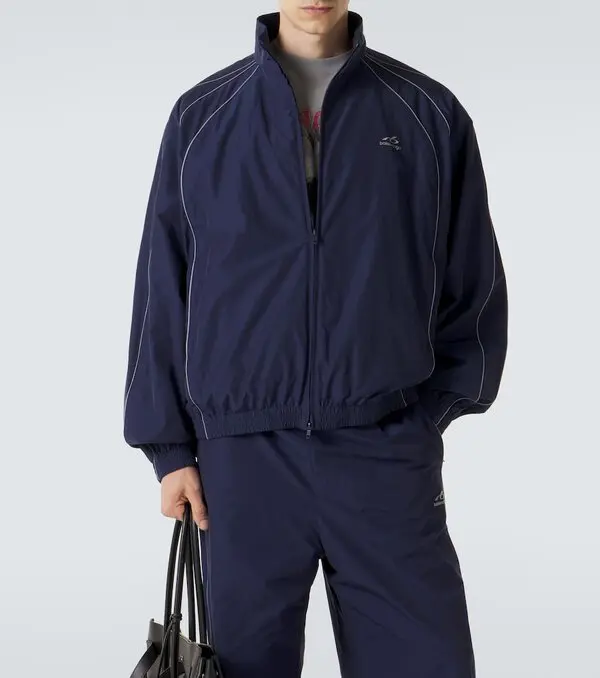 Balenciaga Cotton-blend Track Jacket - Blue