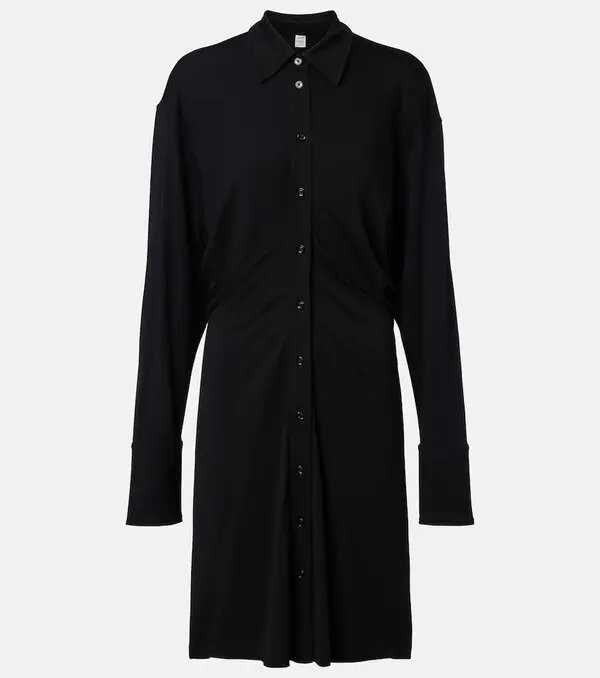 TOTEME Jersey Shirt Dress - Black