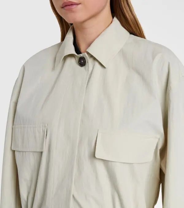 TOTEME Cotton-blend Jacket With Drawstring Waist - Beige