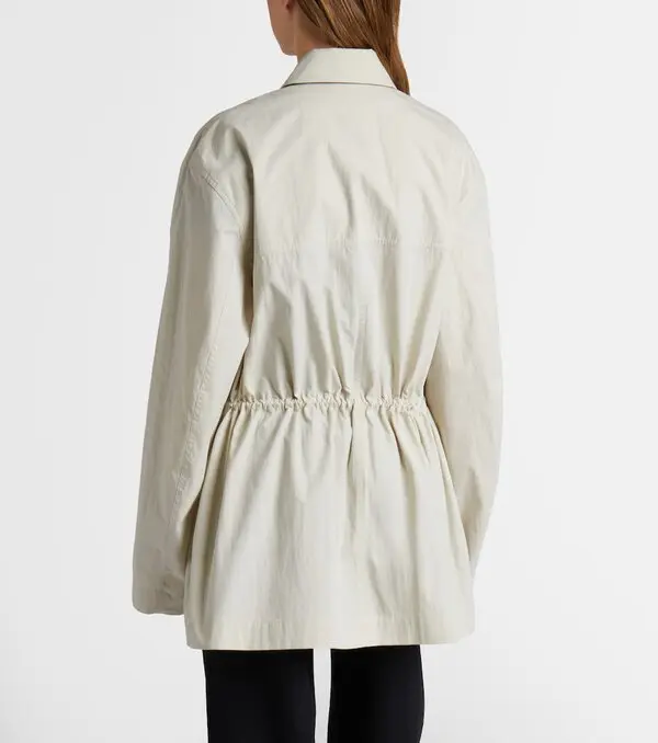 TOTEME Cotton-blend Jacket With Drawstring Waist - Beige