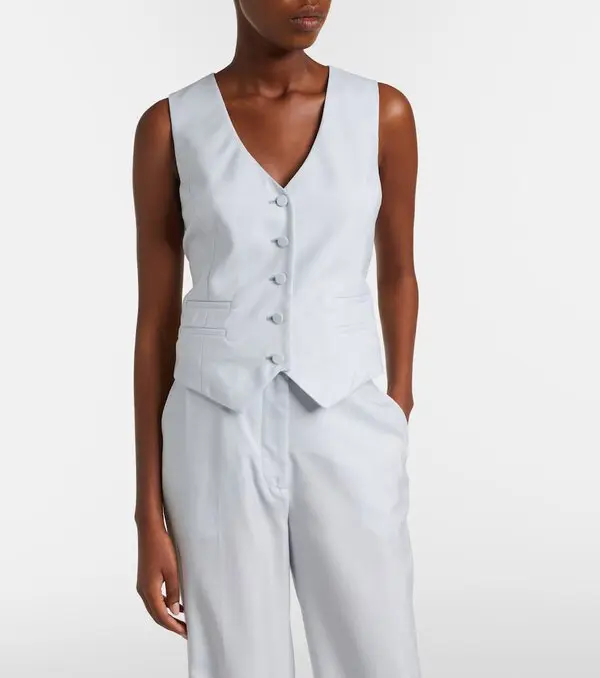 Gabriela Hearst Coleridge Wool And Silk Vest - Blue