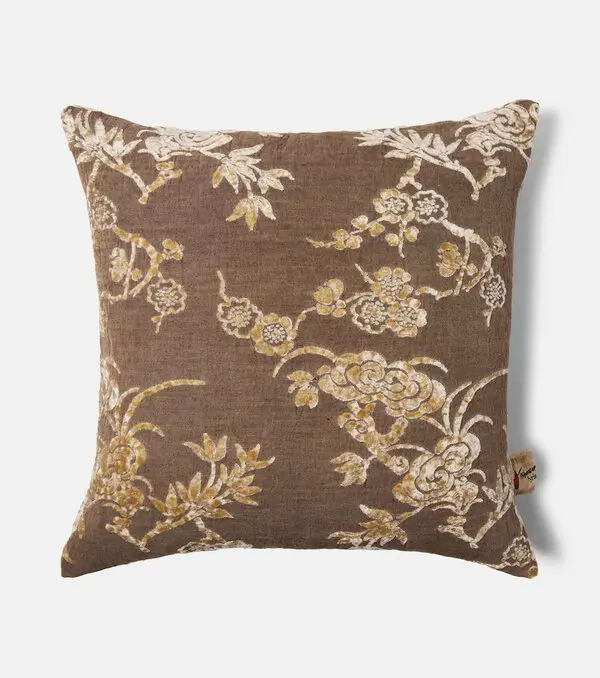 THE HOUSE OF LYRIA Cotognastro Cotton And Linen-blend Cushion - Brown