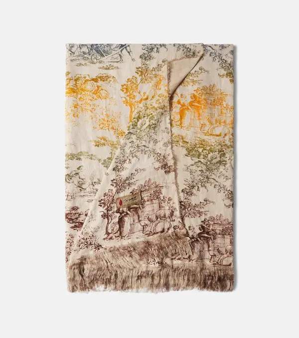 THE HOUSE OF LYRIA Sollievo Printed Linen Tablecloth - Beige