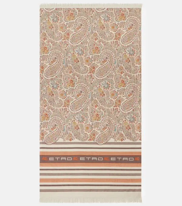 Etro Ischia Paisley Cotton Beach Towel - Beige