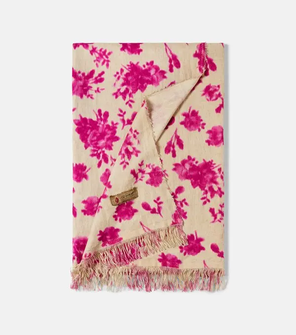 THE HOUSE OF LYRIA Tormento Floral Linen Tablecloth - Pink