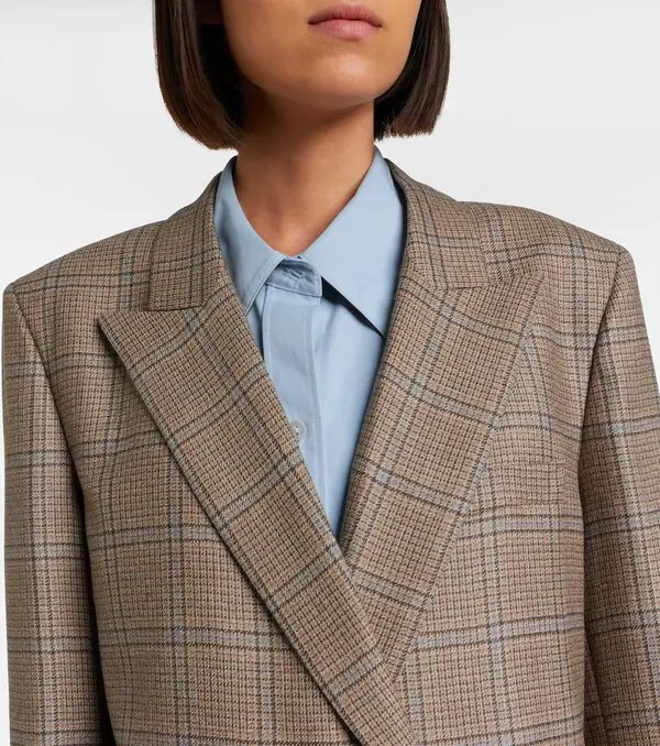 BLAZÉ MILANO Everynight Checked Double-breasted Wool Blazer