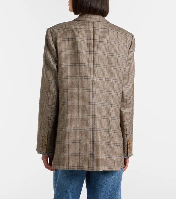 BLAZÉ MILANO Everynight Checked Double-breasted Wool Blazer