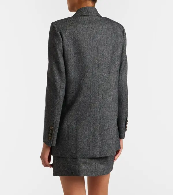 BLAZÉ MILANO Everyday Herringbone Wool-blend Blazer - Black