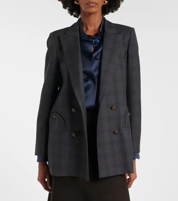 BLAZÉ MILANO Everyday Checked Virgin Wool Blazer