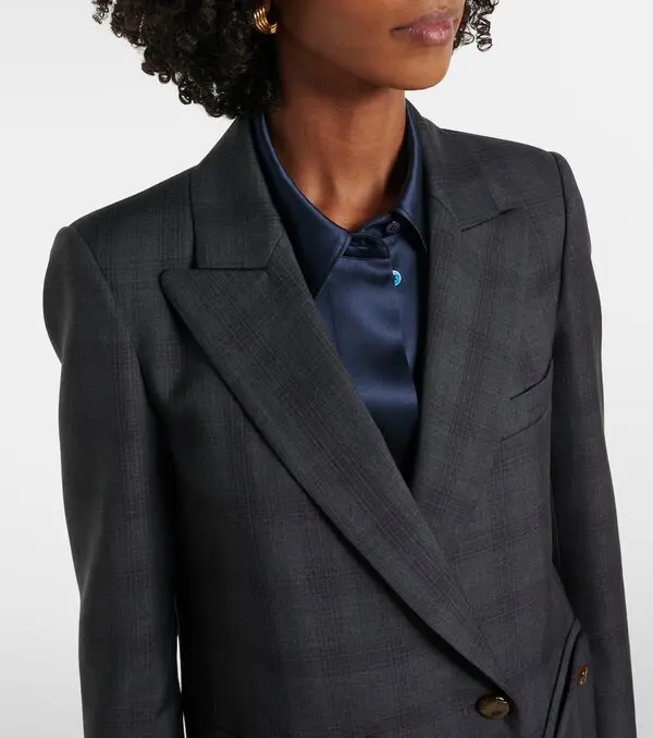 BLAZÉ MILANO Everyday Checked Virgin Wool Blazer