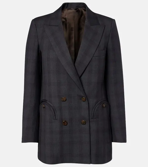 BLAZÉ MILANO Everyday Checked Virgin Wool Blazer - Grey
