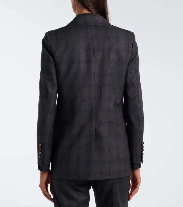 BLAZÉ MILANO Checked Virgin Wool Blazer - Grey