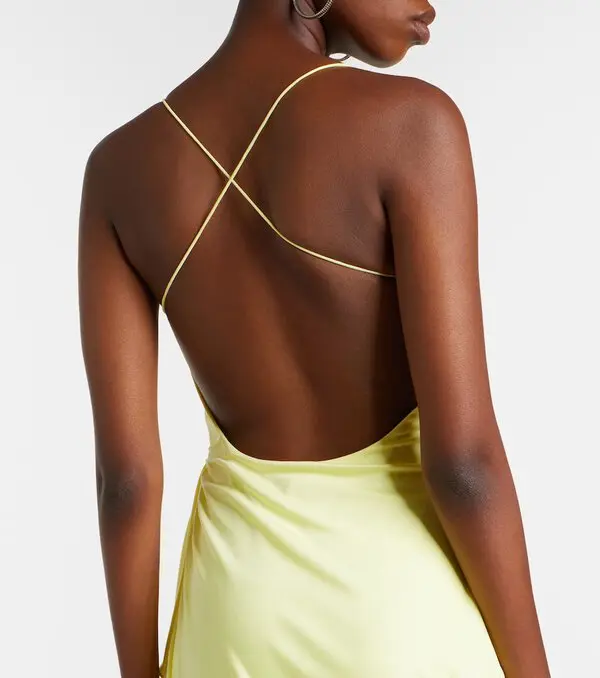 Versace Medusa Draped Jersey Gown - Yellow