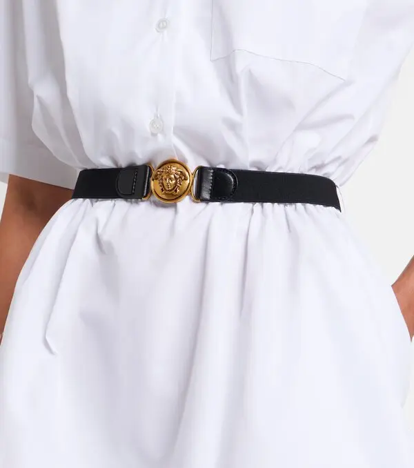 Versace Belted Cotton Poplin Minidress