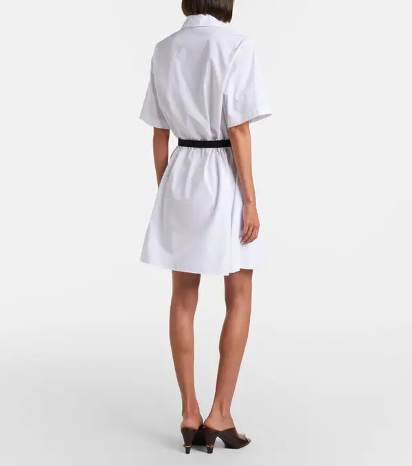 Versace Belted Cotton Poplin Minidress