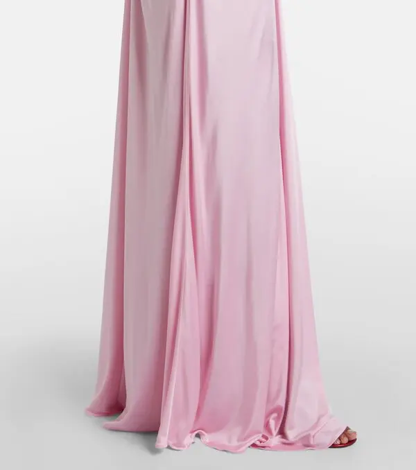 Versace Draped Jersey Gown Pastel