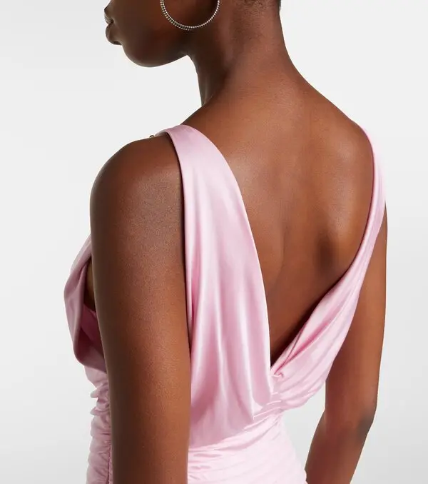 Versace Draped Jersey Gown Pastel