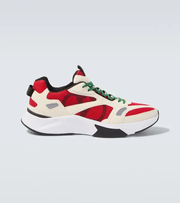 Valentino Garavani Vlogo Mesh Lace-up Sneakers - Red