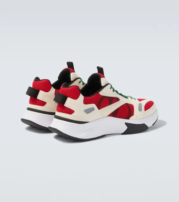 Valentino Garavani Vlogo Mesh Lace-up Sneakers - Red