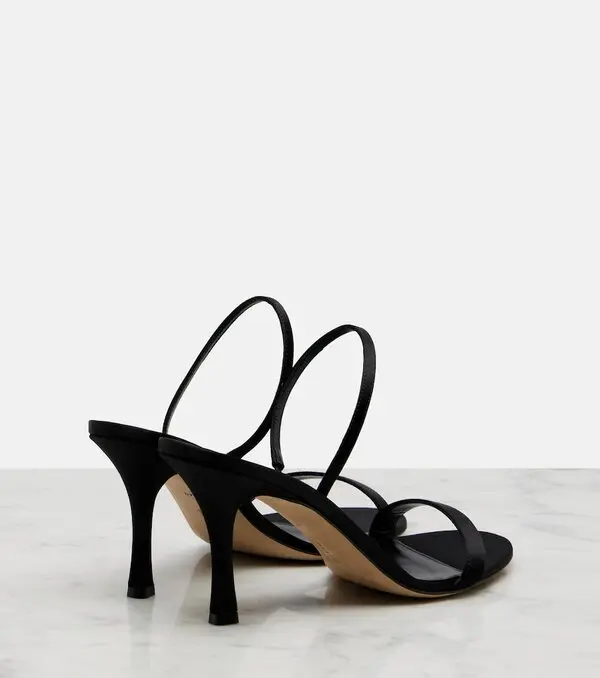 THE ROW Ella Satin Slingback Sandals - Black