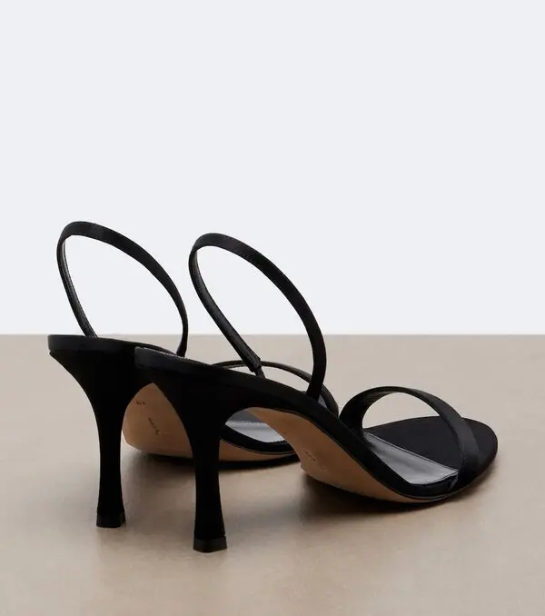 THE ROW Ella Satin Slingback Sandals - Black