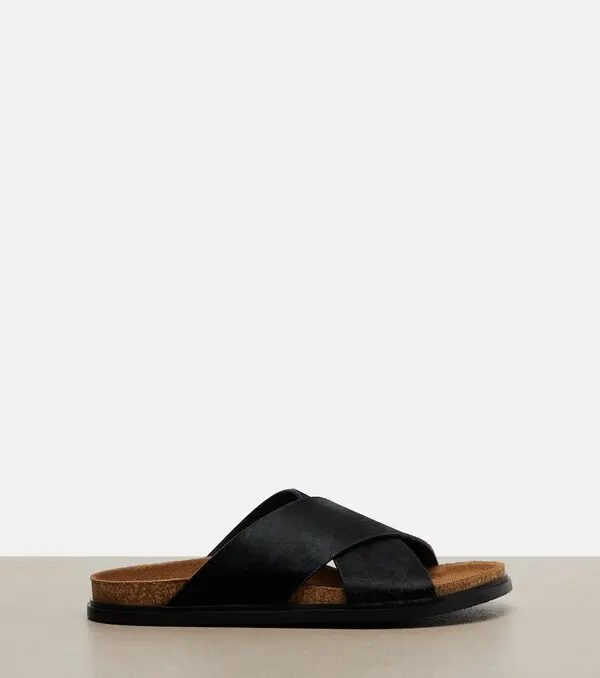 THE ROW Calf Hair Cross Sandals