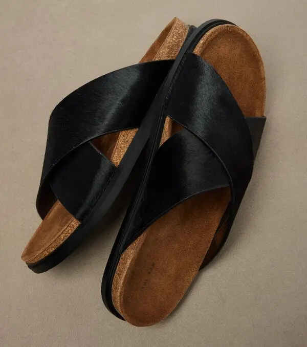 THE ROW Calf Hair Cross Sandals