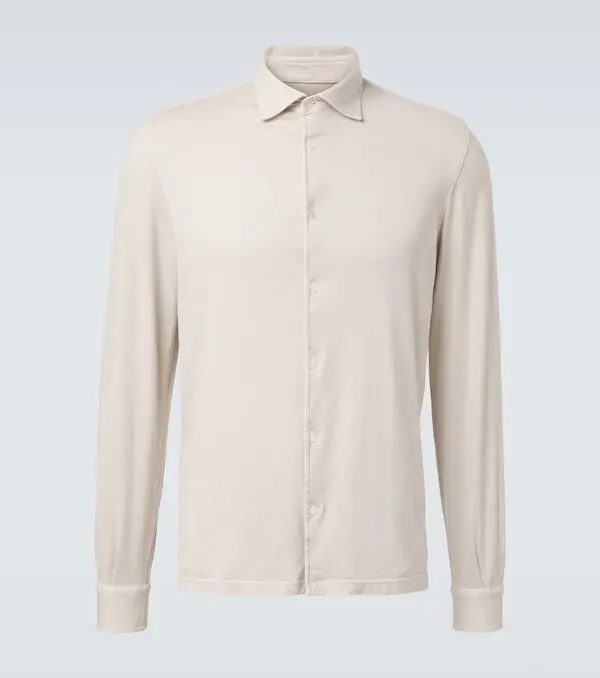Fedeli Cotton Jersey Shirt - Beige