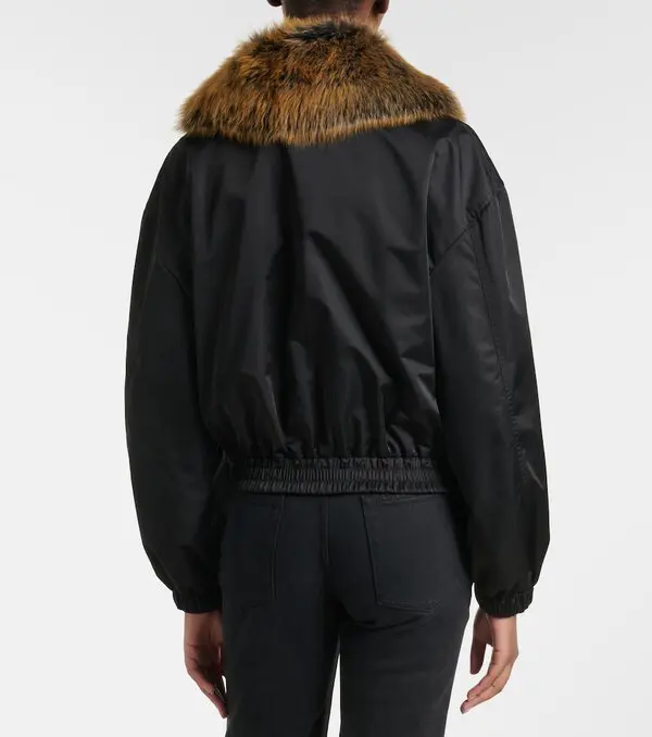 Saint Laurent Shearling-trimmed Blouson Jacket - Black