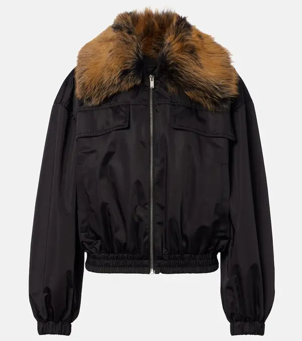 Saint Laurent Shearling Blouson Jacket - Black