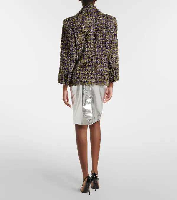 Saint Laurent Metallic Leather Pencil Skirt