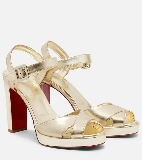CHRISTIAN LOUBOUTIN Cora Leather Sandals - Gold