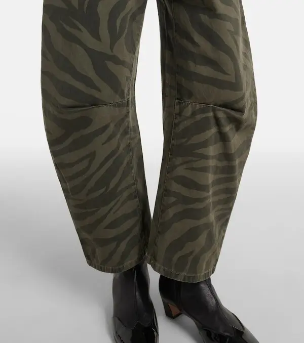 NILI LOTAN Shon Cropped Barrel-leg Jeans