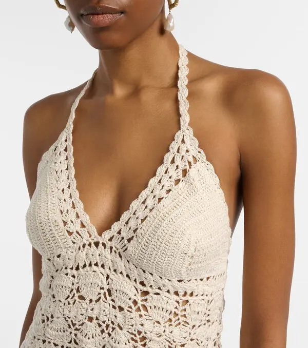 Anna Kosturova Crochet Minidress - White