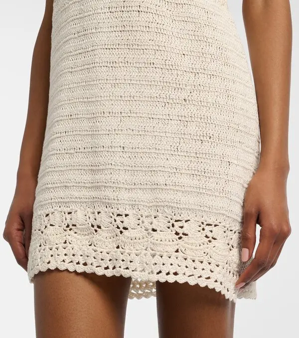 Anna Kosturova Crochet Minidress - White