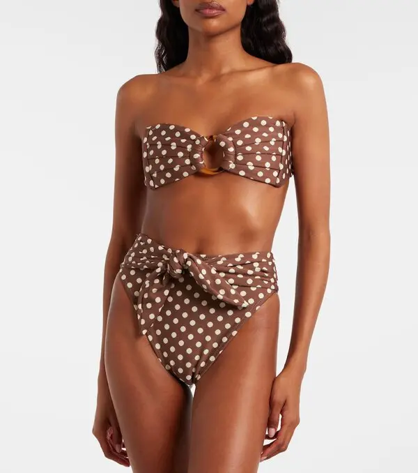 MONTCE Vivian Paula Polka-dot Bikini Bottoms - Brown