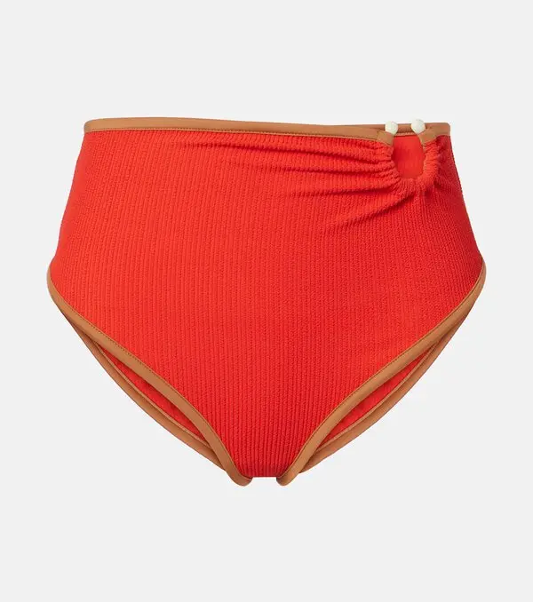 Johanna Ortiz Gathe Bikini Bottoms - Red