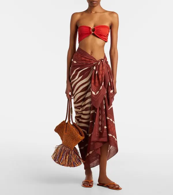Johanna Ortiz Printed Cotton Beach Coover-up - Red