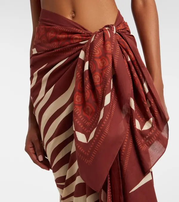 Johanna Ortiz Printed Cotton Beach Coover-up - Red