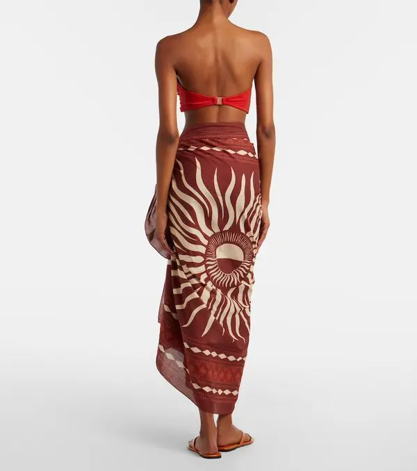 Johanna Ortiz Printed Cotton Beach Coover-up - Red