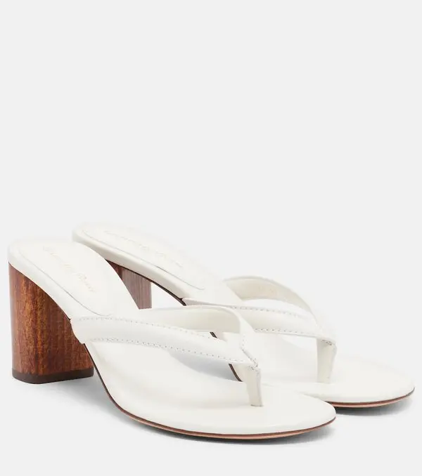 GIANVITO ROSSI Leather Thong Sandals - White