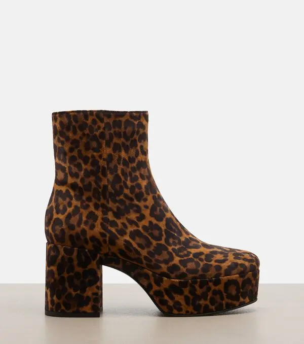 GIANVITO ROSSI Sally Leopard-print Suede Ankle Boots